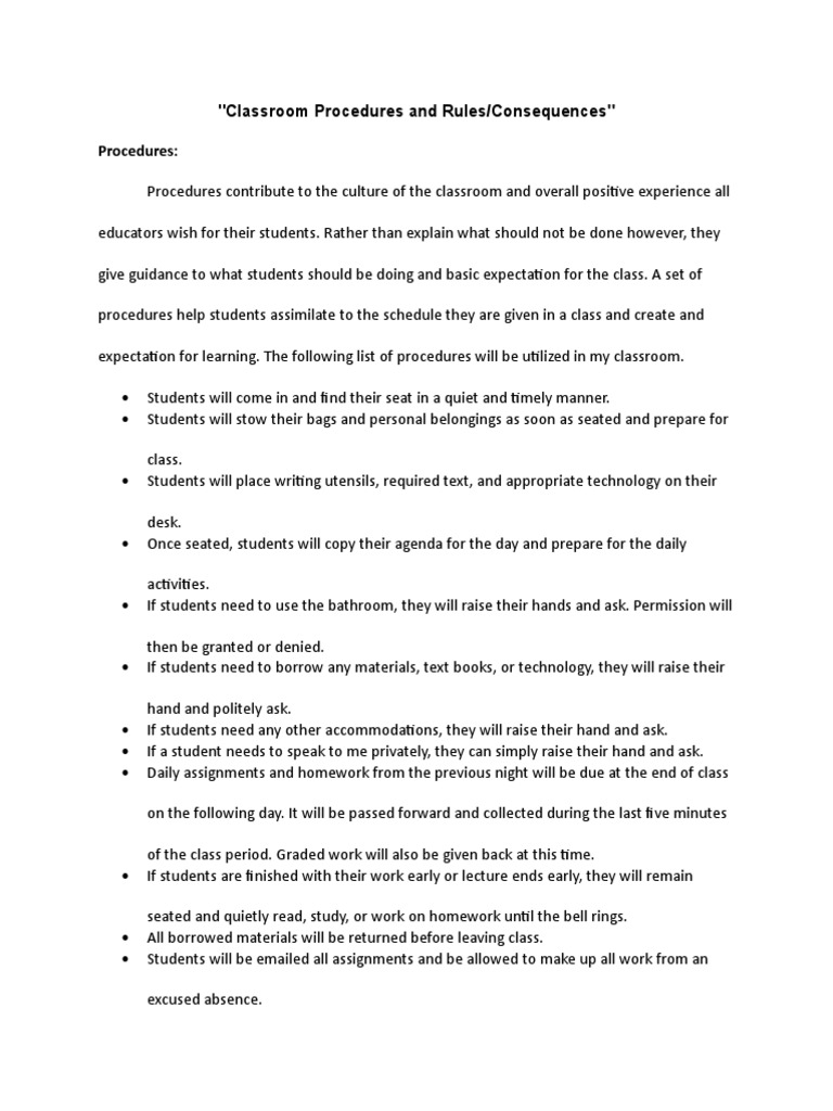 Classroom Rules | Download Free PDF | Homework | Change