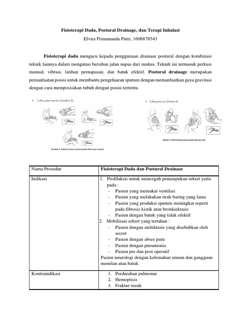 Fisioterapi Dada, Postural Drainage, Inhalasi | PDF | Pengembangan Diri ...