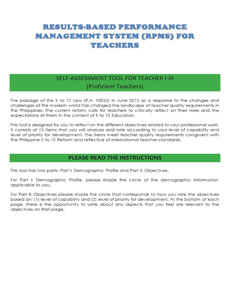 Results-Based Performance Management System (RPMS) For Teachers | PDF ...