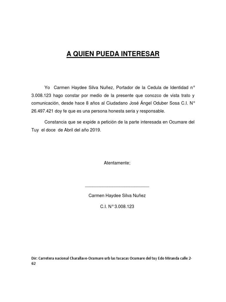 Referencias Personales | PDF