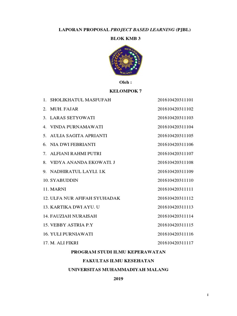 Laporan Proposal Project Based Learning | PDF