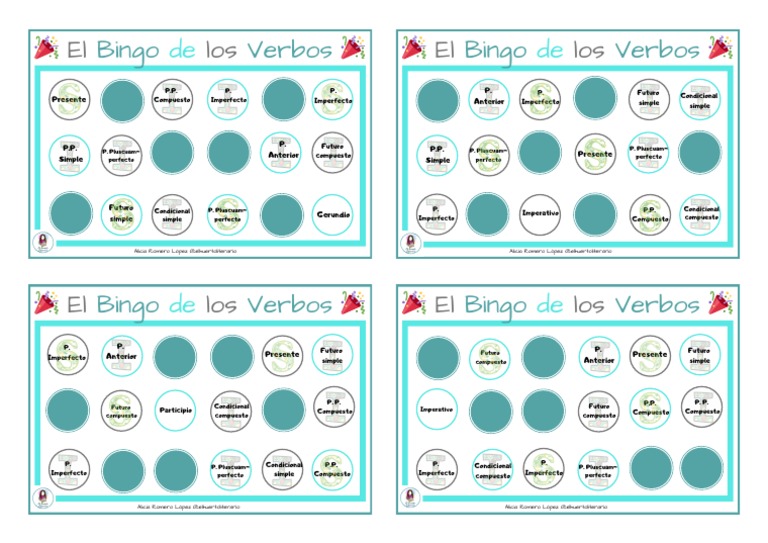 Bingo de Verbos en Español e Inglés | PDF | Verbo | Onomástica