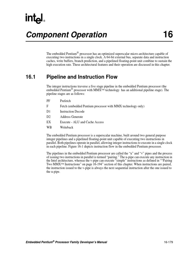 Component Operation: 16.1 Pipeline and Instruction Flow | PDF | 64 Bit Computing | Integer ...