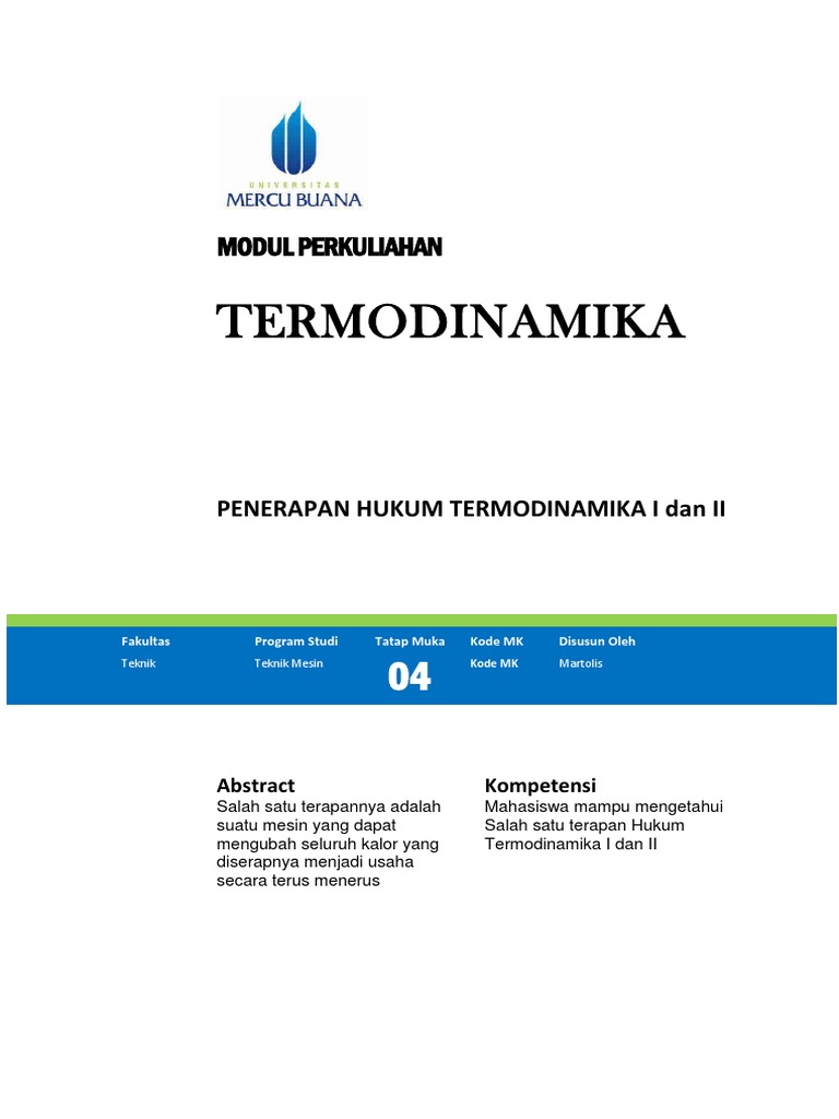 Modul Termodinamika | PDF
