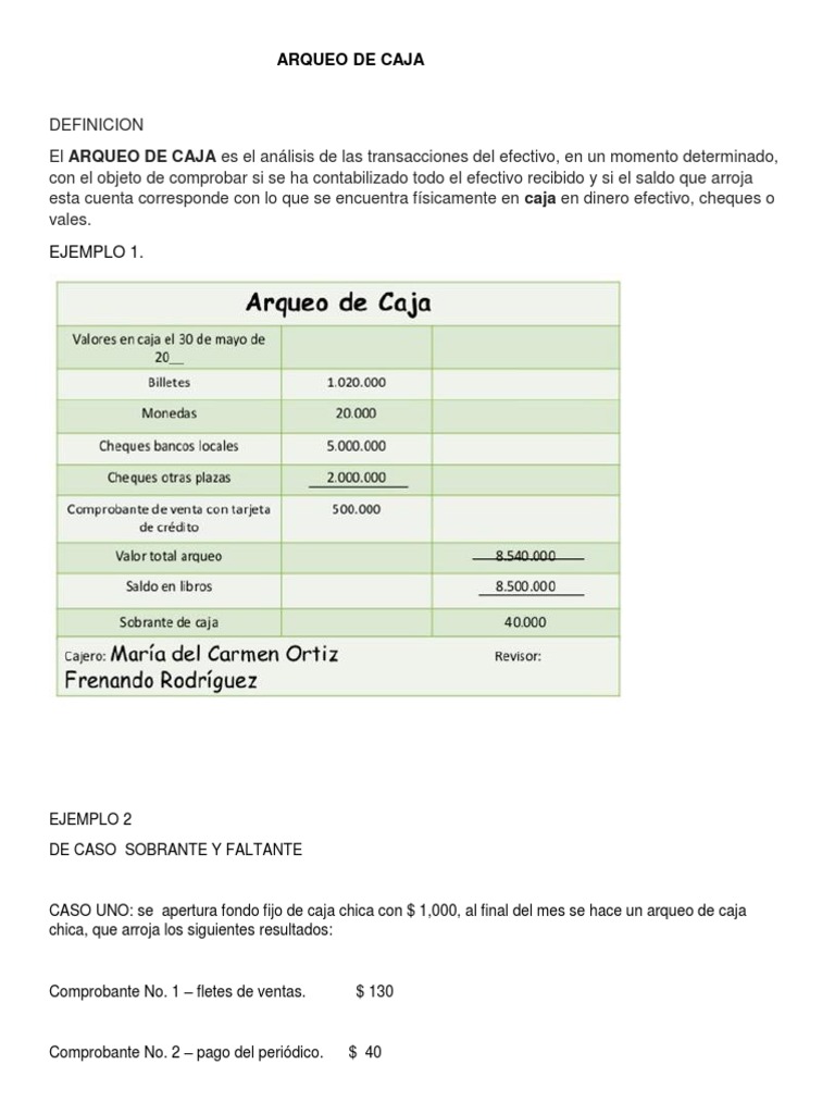 Arqueo Ej Kathe | PDF | Contabilidad | Cheque