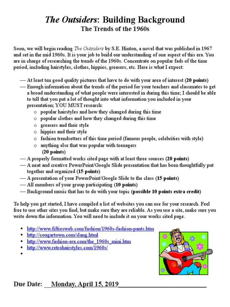 Theoutsidersthe 1960 Sbackgroundresearchproject | PDF | Microsoft Power ...