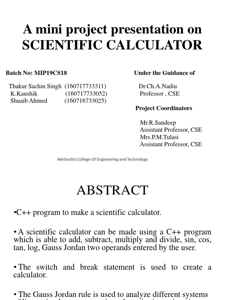 Scientific Calculator Final | PDF | Areas Of Computer Science ...