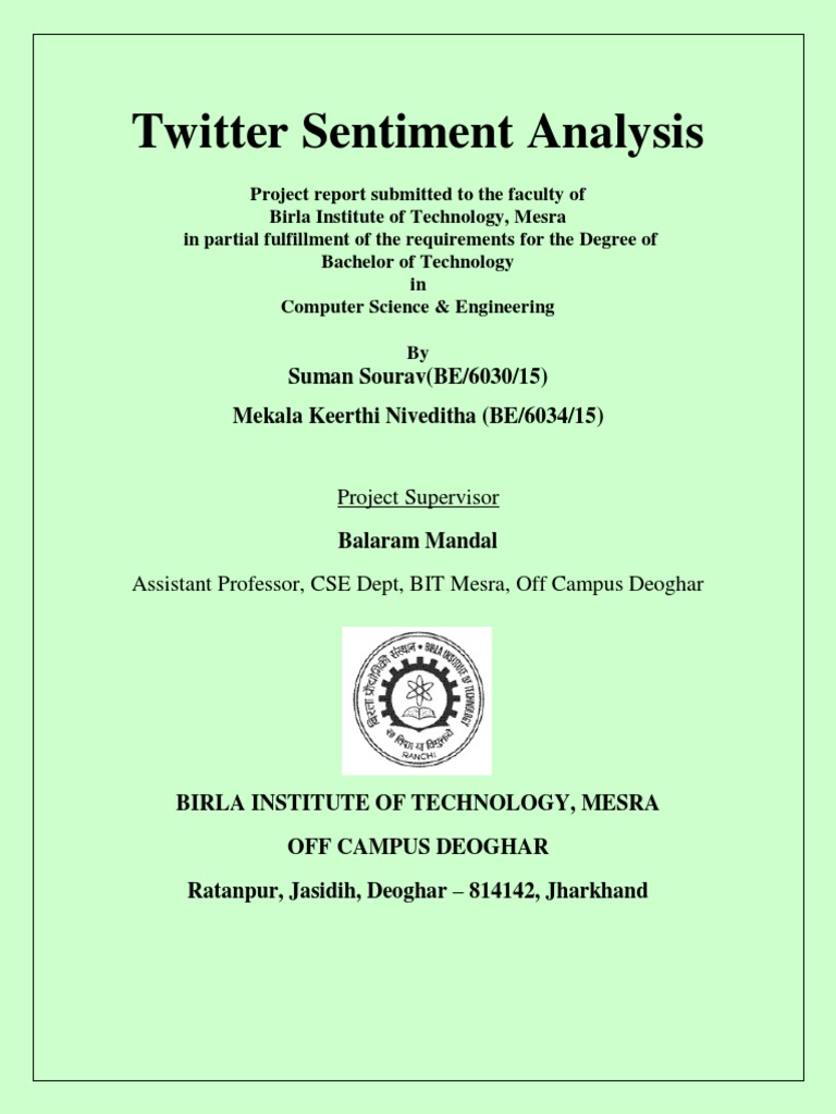 Twitter Sentiment Analysis Pdf