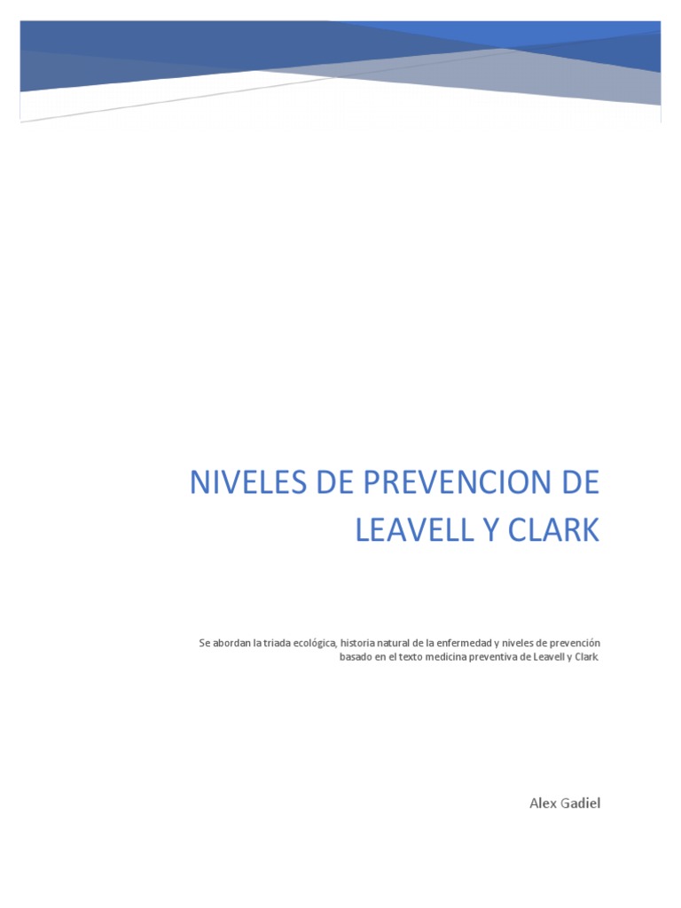 Niveles de Prevención de Leavell y Clark