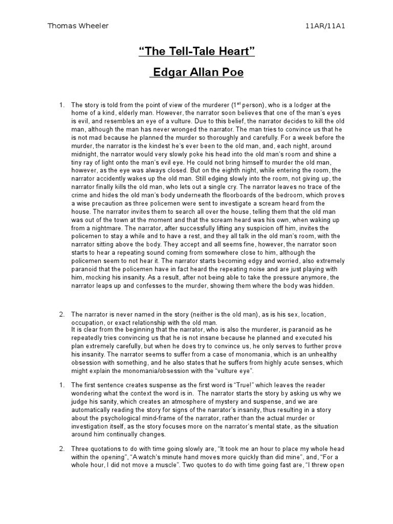 Questions The Tell Tale Heart | PDF