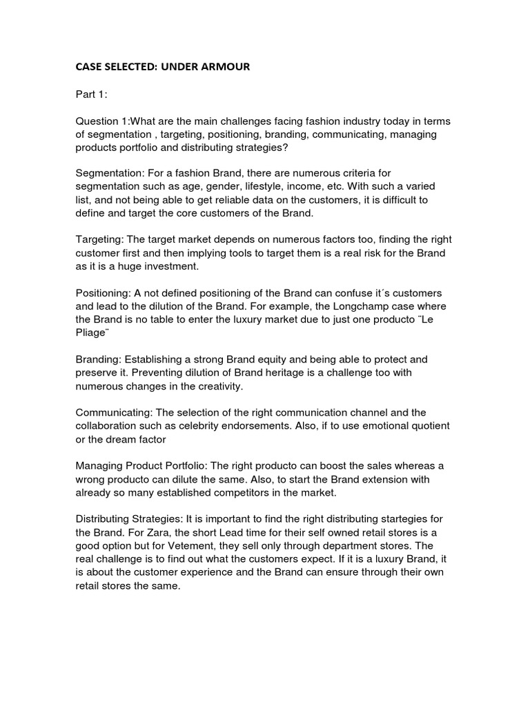 Under Armour | PDF | Market Segmentation | Brand