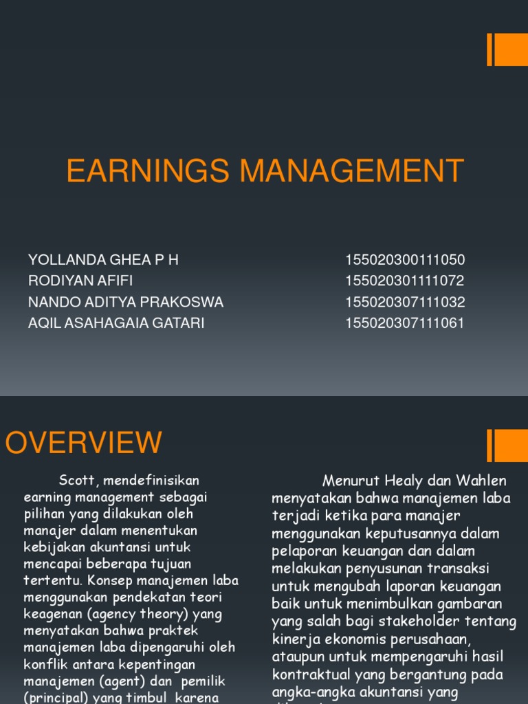 Earnings Management | PDF