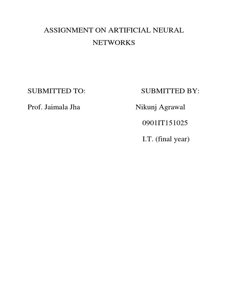 Assignment Neural Networks | PDF | Artificial Neural Network | Errors ... Assignment Neural Networks | PDF | Artificial Neural Network | Errors ...