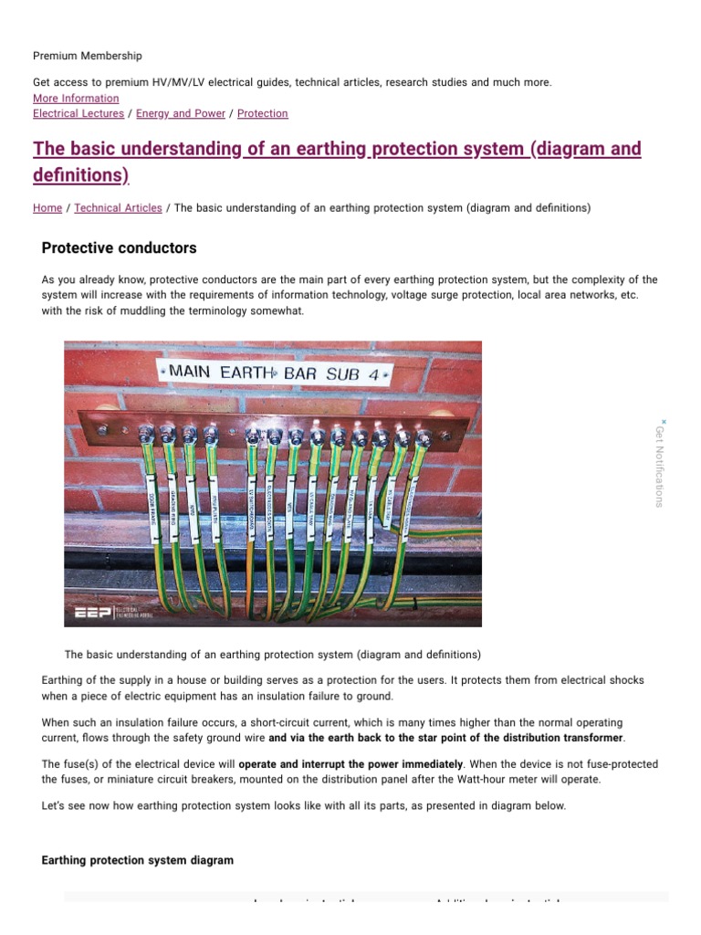 The Basic Understanding of An Earthing Protection System (Diagram and Definitions) | PDF ...