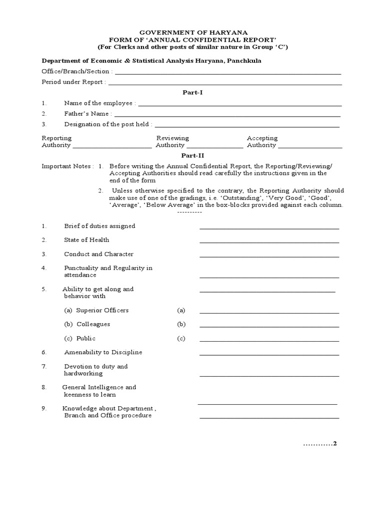 ACR Form and Performa | PDF