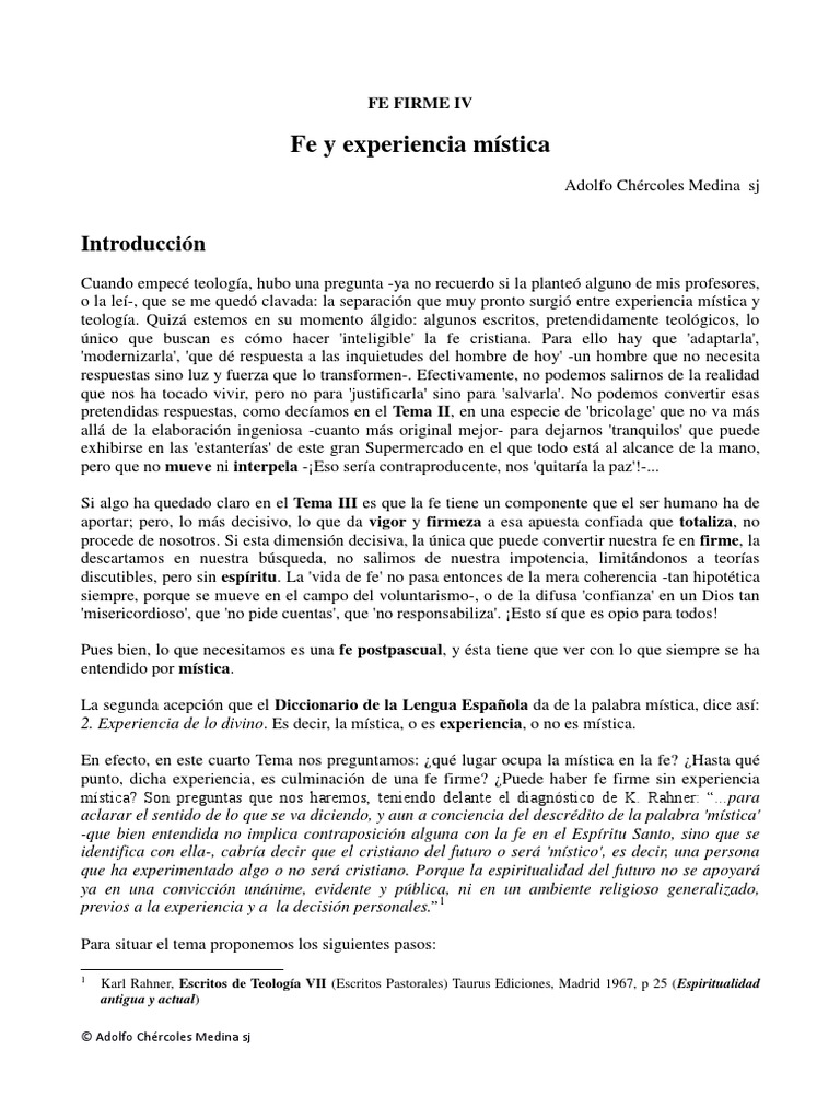 Fe y Experiencia Mistica | PDF | Misticismo | Fe