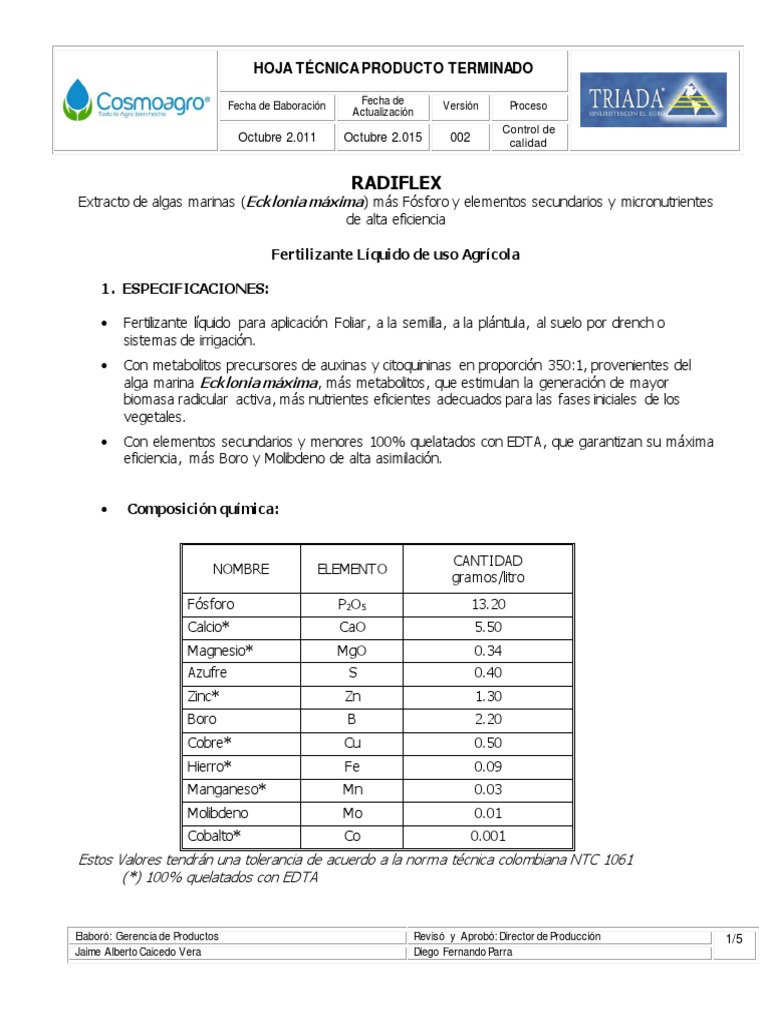 Hoja Tecnica Radiflex | PDF | Raíz | Riego