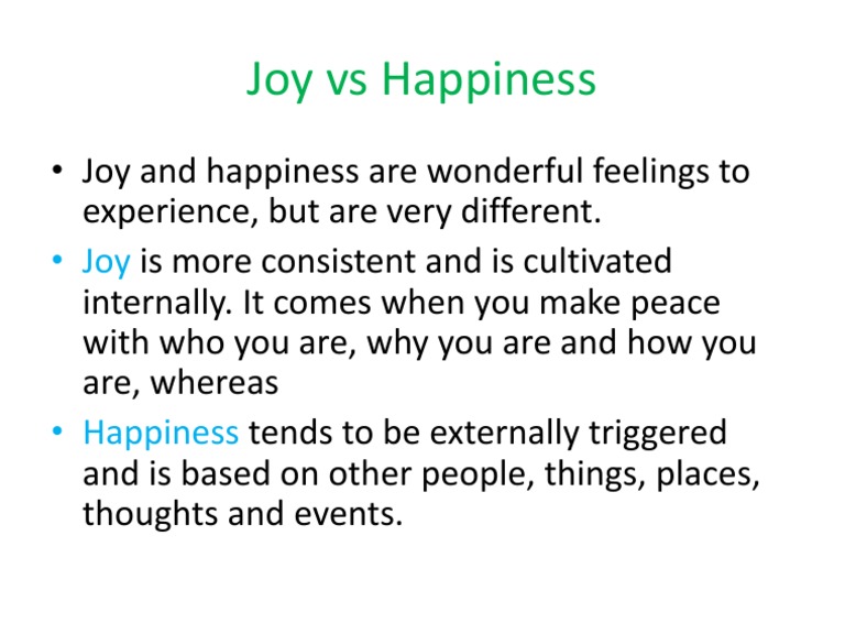 Joy Vs Happiness | PDF
