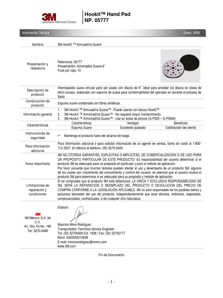 3M Interface Hookit Pad 05777 | PDF | Informática | Informática y ...