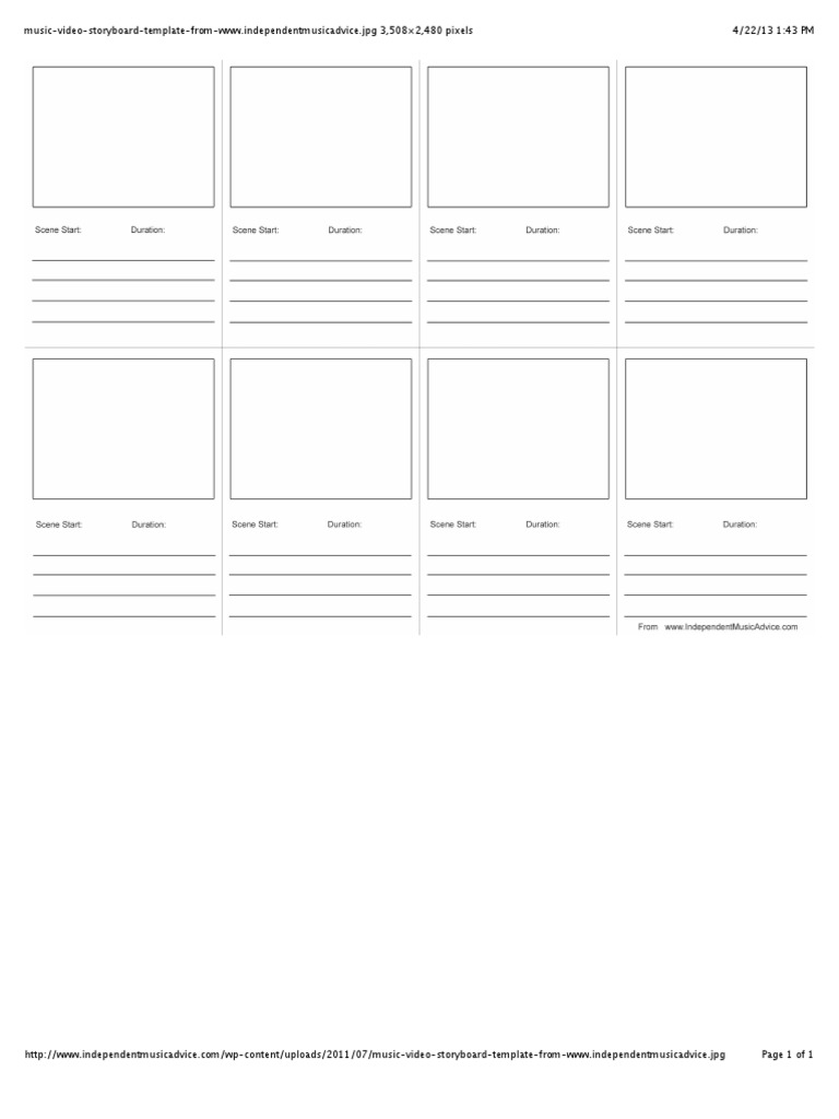 Music Video Storyboard Template | PDF | Computers