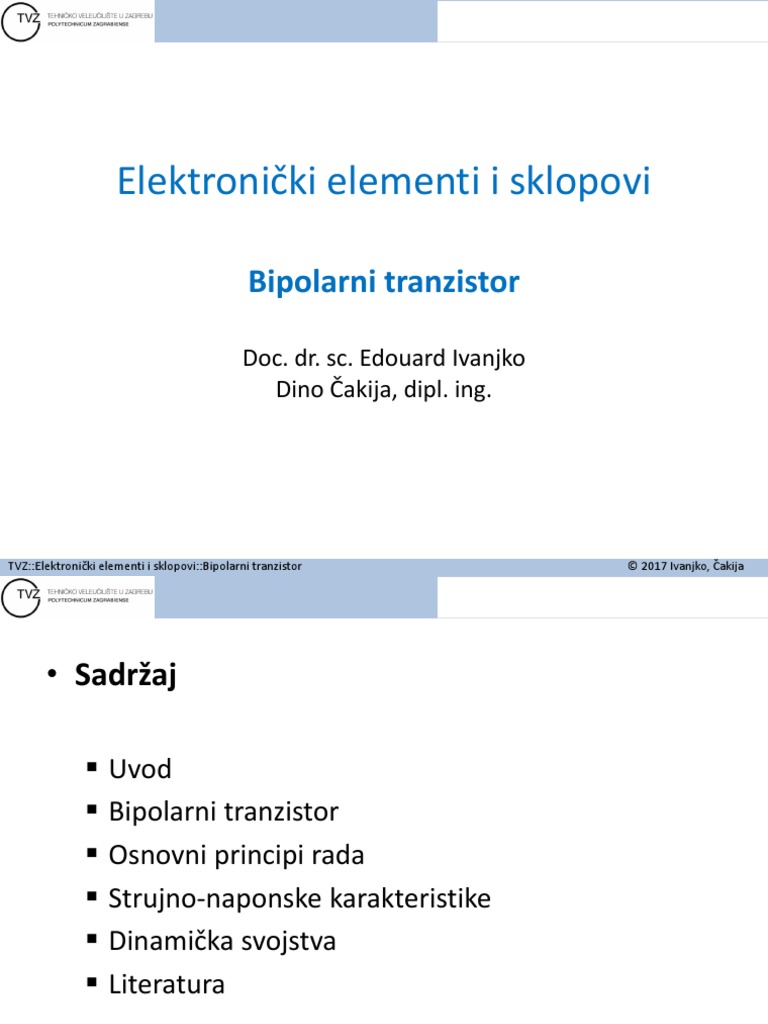 EEIS03 Bipolarni Tranzistor PDF | PDF