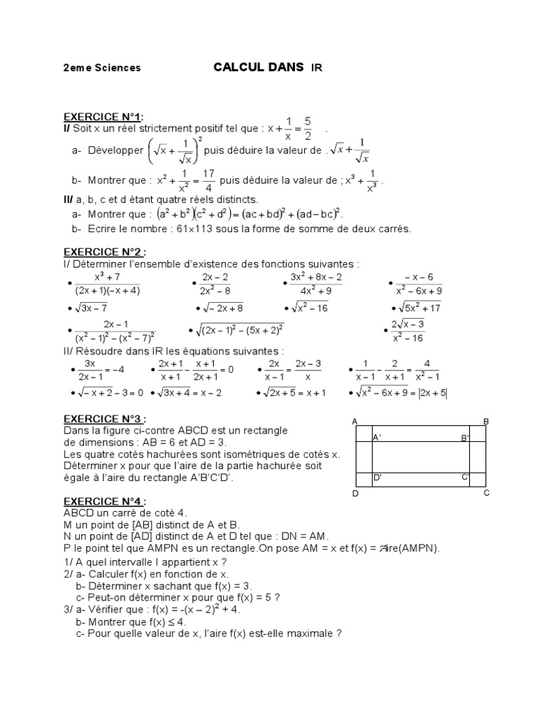 Alg1-Calcul Dans r3 | PDF | Enseignement des mathématiques | Analyse mathématique