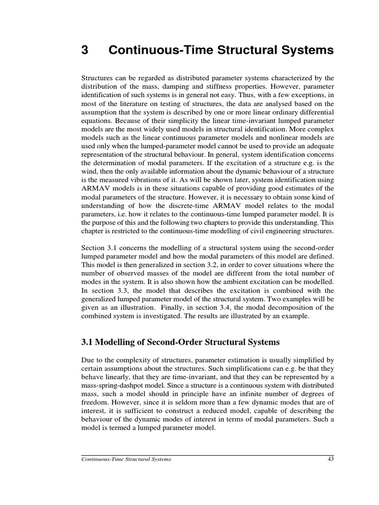 3 Continuous-Time Structural Systems | PDF | Eigenvalues And Eigenvectors | Mathematical Model