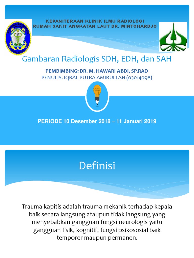 Gambaran Radiologi SDH, EDH, Dan SAH | PDF