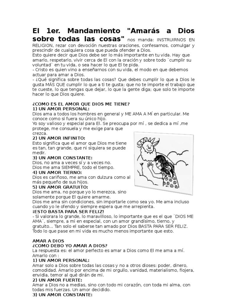Amarás A Dios Sobre Todas Las Cosas | PDF | Fe | Diez Mandamientos