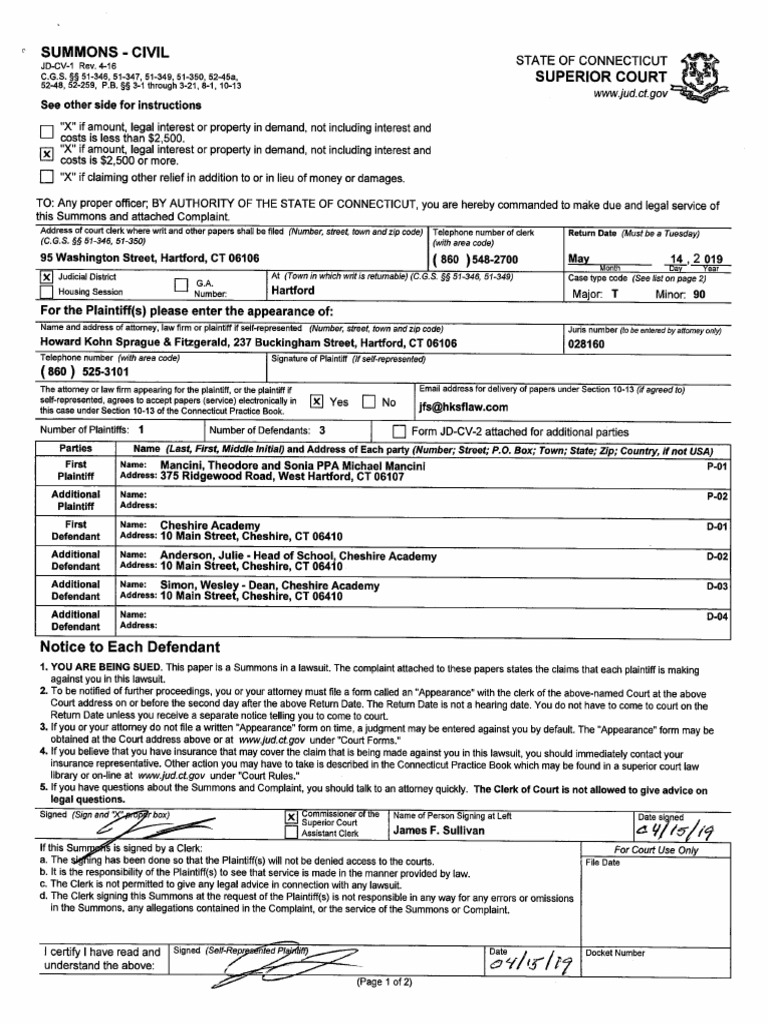 Summons and Complaint | PDF | Summons | Lawsuit