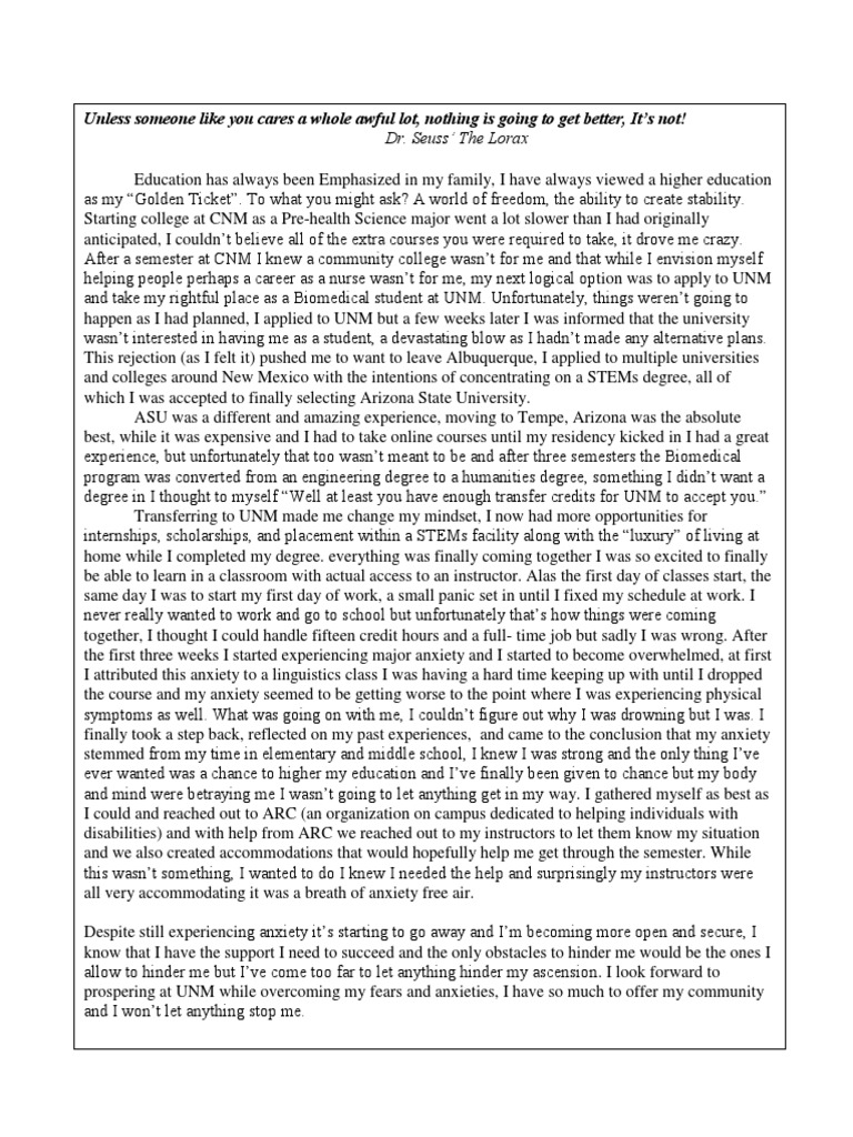 Personal Statement | PDF | Arizona State University | Academic Degree