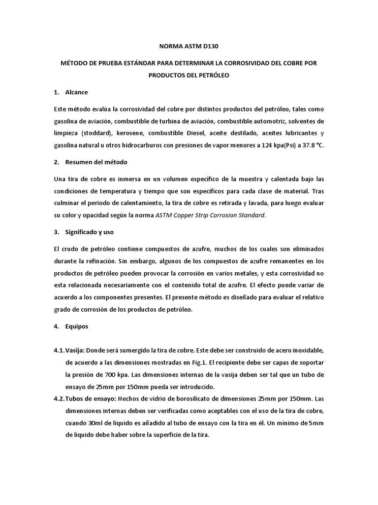 Norma Astm d130 | PDF | Petróleo | Papel