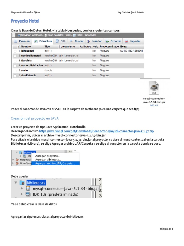 Proyecto Hotel v3.1 | PDF | Java (lenguaje de programación) | SQL