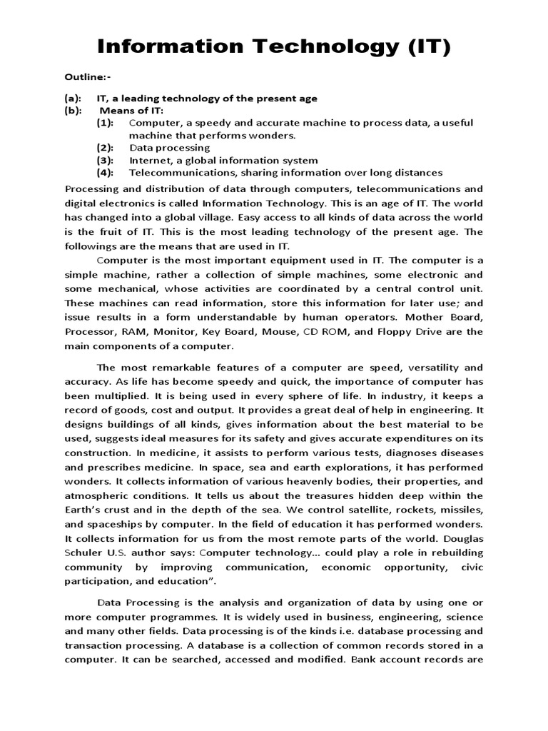 Information Technolog | PDF | Information Technology | Telecommunication