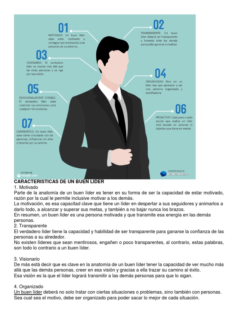 Las siete características clave de un buen líder | PDF | Liderazgo ...
