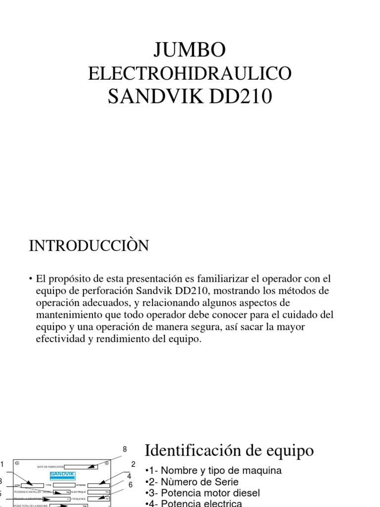 Jumbo Electrohidraulico Sandvik Dd210 | PDF | Science | Ingeniería