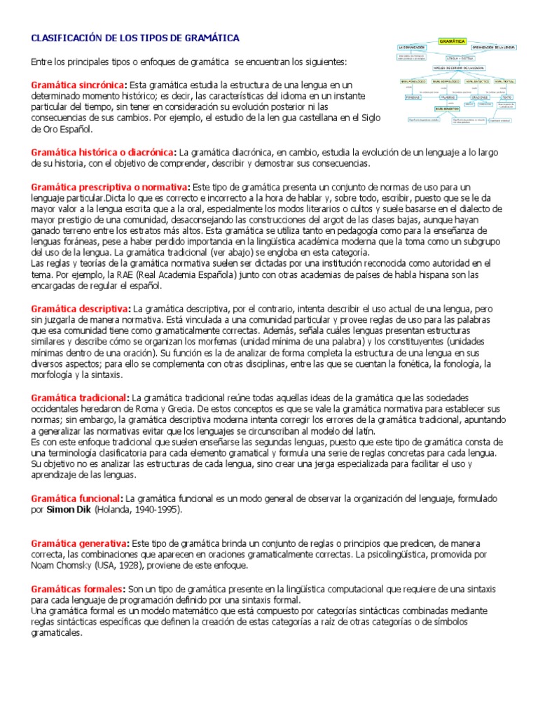 Clasificación de Los Tipos de Gramática | PDF | Gramática | Sintaxis