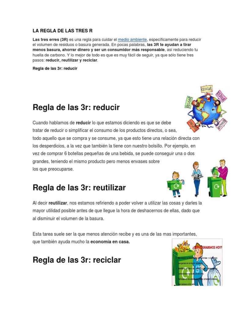 La Regla De Las Tres R | Papel | Residuos