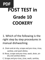 COOKERY 10 Diagnostic Test With TOS | PDF | Cooking | Meat