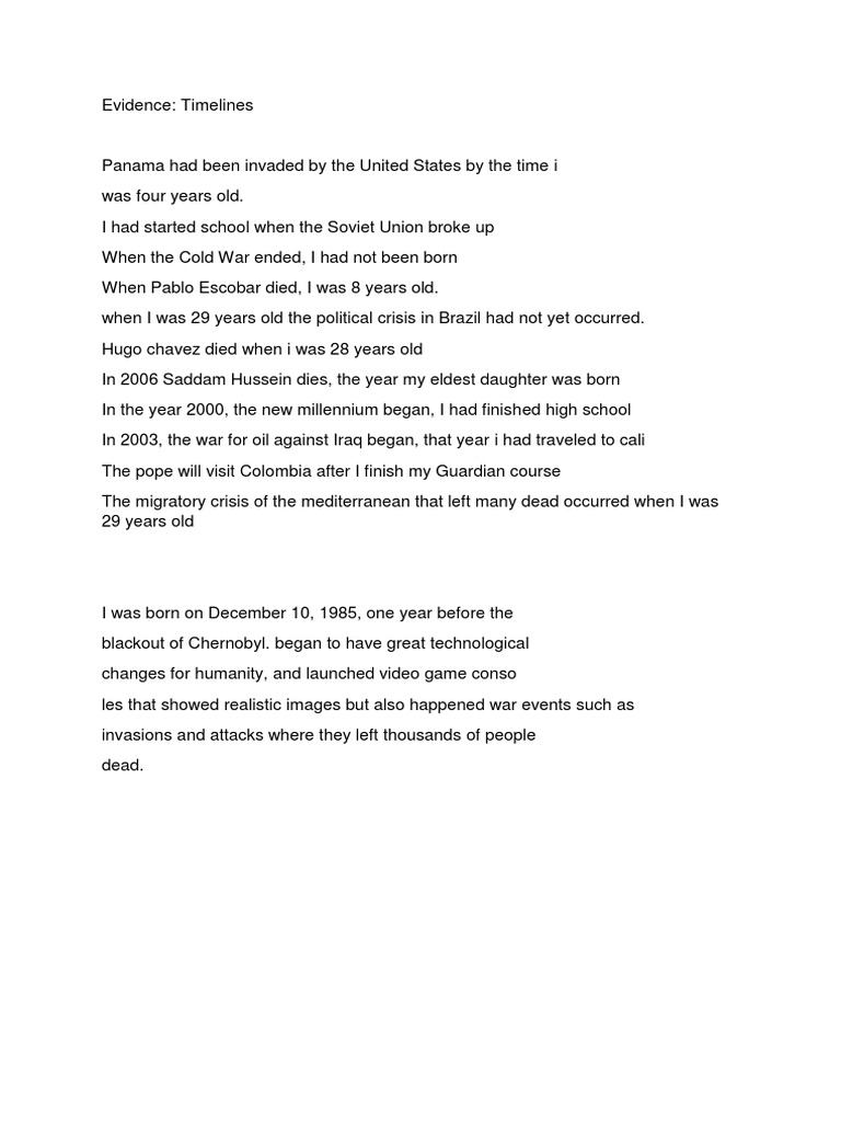 Evidence - Timelines 2 | PDF