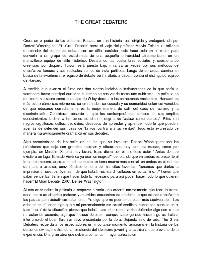 The Great Debaters | PDF