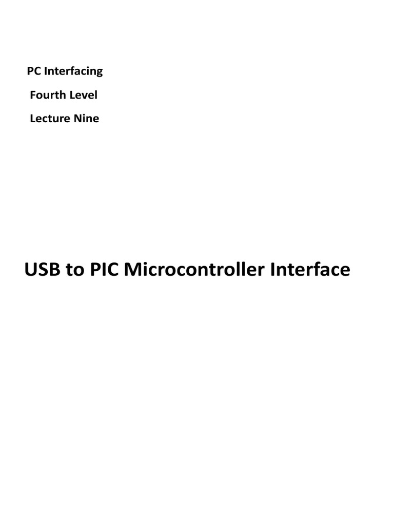 Lecture 9 USB To PIC Microcontroller Interface | PDF | Usb | Electrical ...