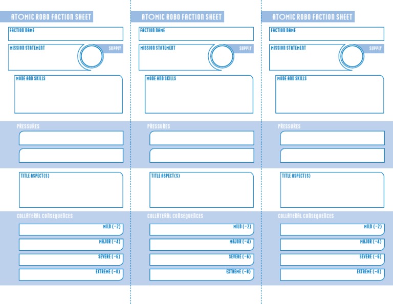 Atomic Robo Faction Sheet Atomic Robo Faction Sheet Atomic Robo Faction ...