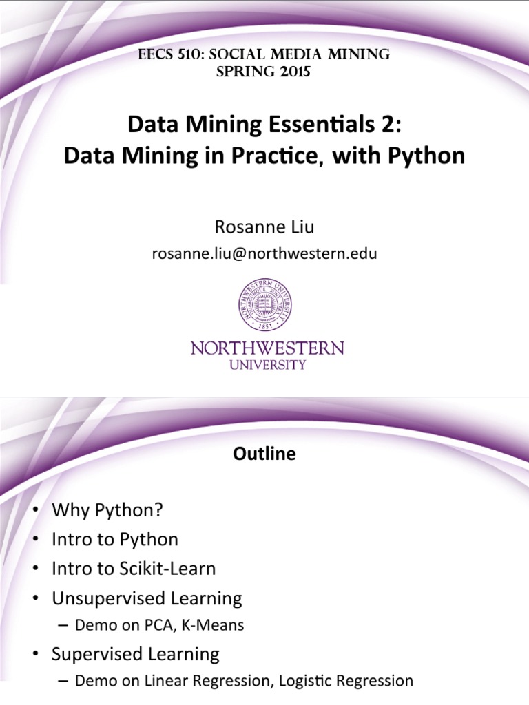 Data Mining Essen, Als 2: Data Mining in Prac, Ce, With Python | PDF ...