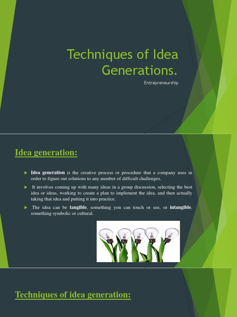 Techniques for Idea Generation | PDF | Focus Group | Brainstorming