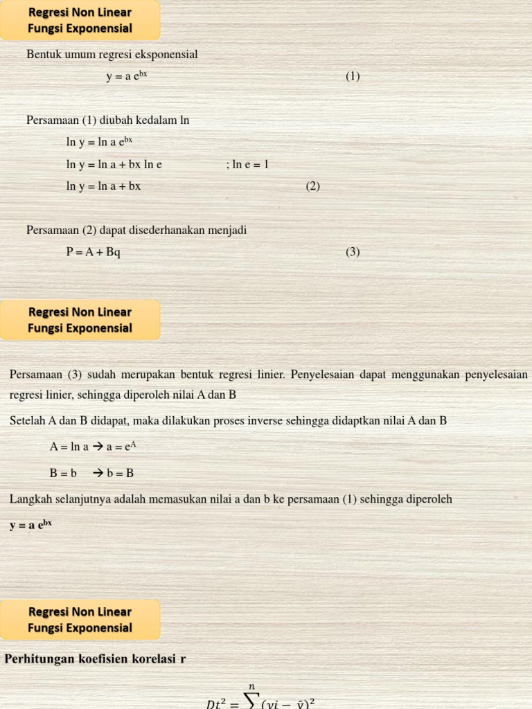 Regresi Non Linear - Fungsi Exponensial | PDF