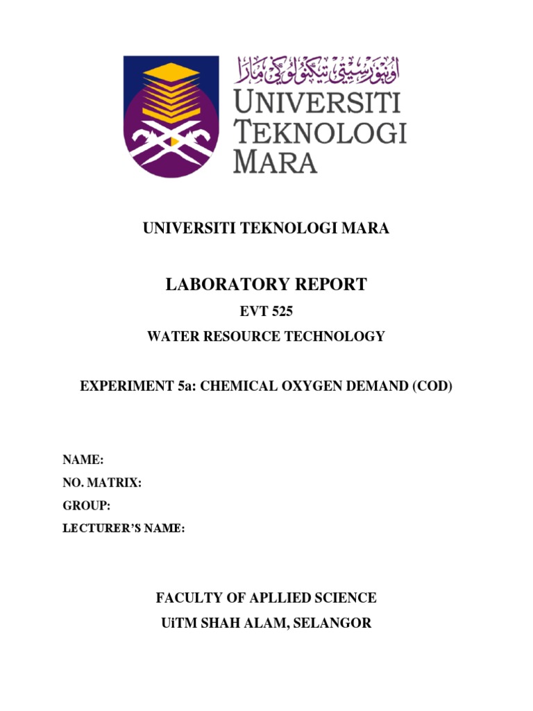 Laboratory Report: Universiti Teknologi Mara | PDF | Chemical Compounds ...