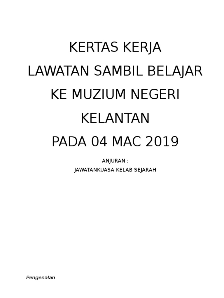 Lawatan Sejarah KB 2019 | PDF