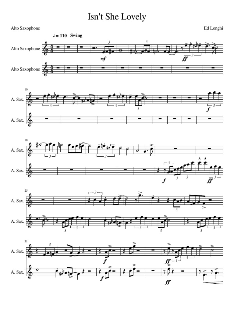 Isnt She Lovely Pdf Saxophone Music Of The African Diaspora