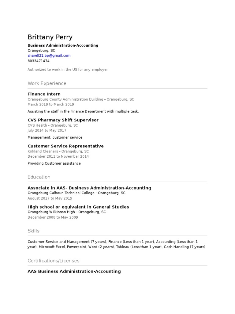 Perry Brittany Resume 2019 | PDF